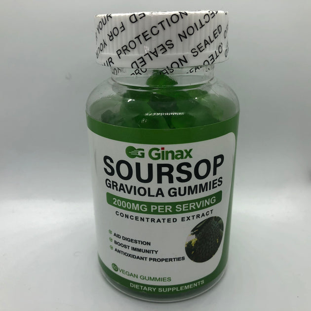 GINAX Soursop Graviola Gummies with Vitamin C and Zinc (2000mg) | Ginax ...