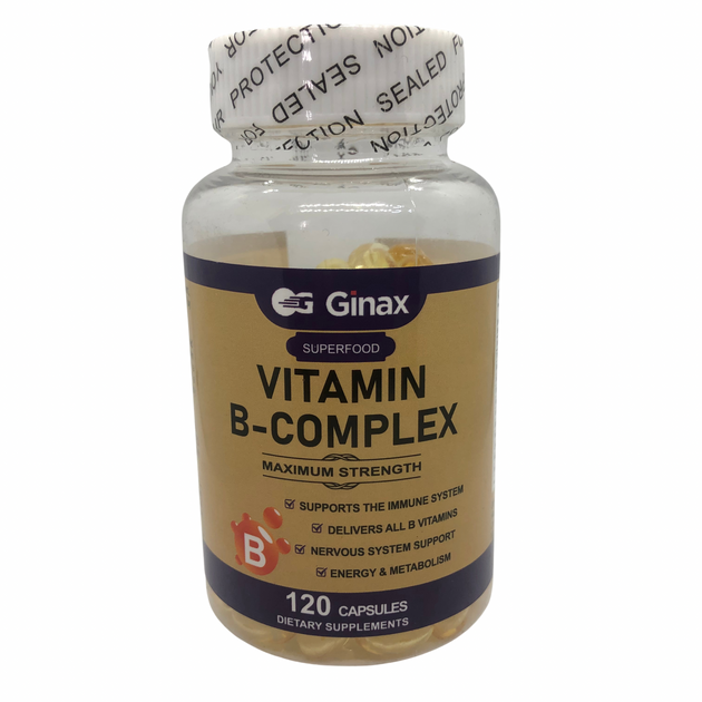 GINAX Vitamin B-Complex Capsule (120 softgels) | Dietary Supplement fo ...