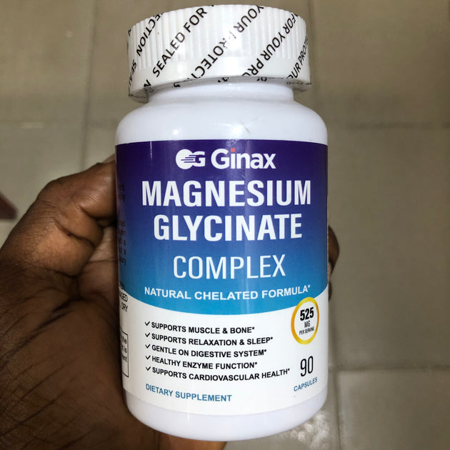GINAX Magnesium Glycinate Capsule (90 capsules, 525mg) | Ginax Store