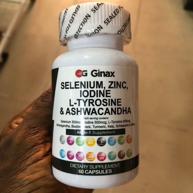 GINAX 16-in-1 Selenium Blend Capsules — Selenium, Zinc, Iodine, L-Tyro ...