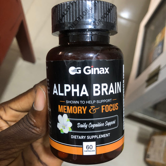 GINAX Alpha Brain Capsules | Dietary Supplement for Memory, Focus, Men ...