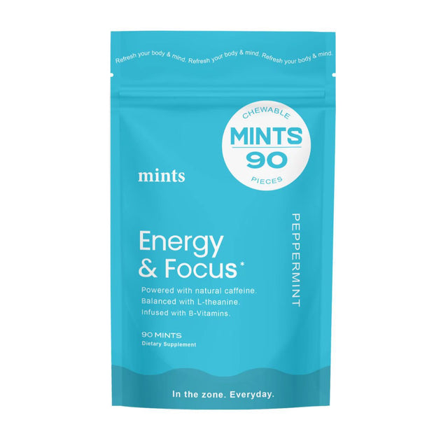 Energy & Focus Mints with L-Theanine, Caffeine, and B-Vitamins (90 min ...